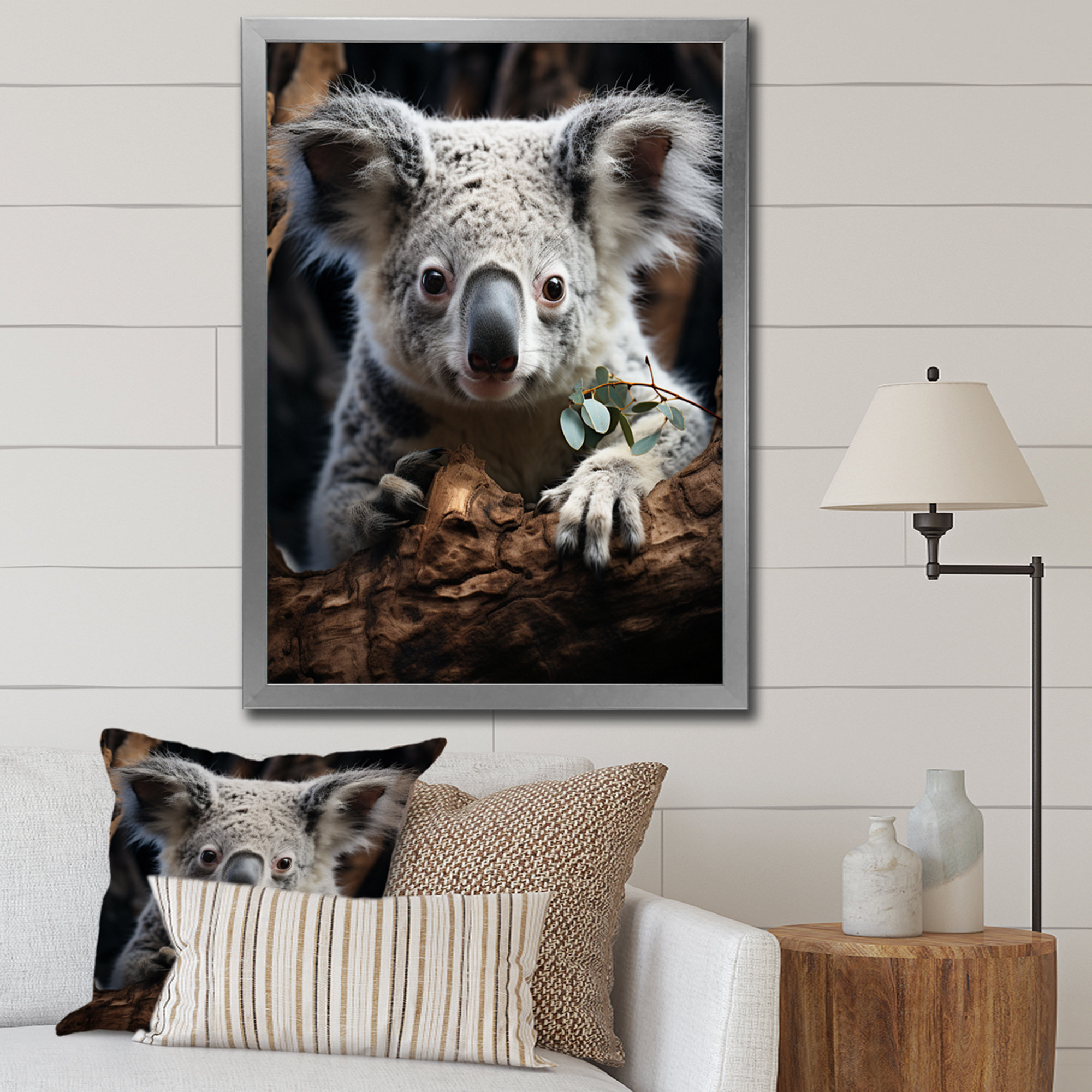 Ebern Designs Koala Portrait II Framed On Canvas Print | Wayfair